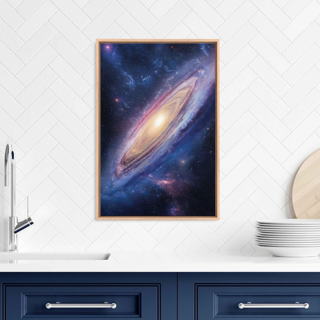 Andromeda Galaxy Wall Art Canvas Print, Outer Space, Ethereal Painting ...