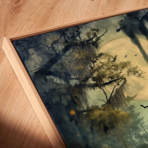 Creaky Old Wooden Bridge Spanning Over Misty Swamp Wall Art Canvas ...