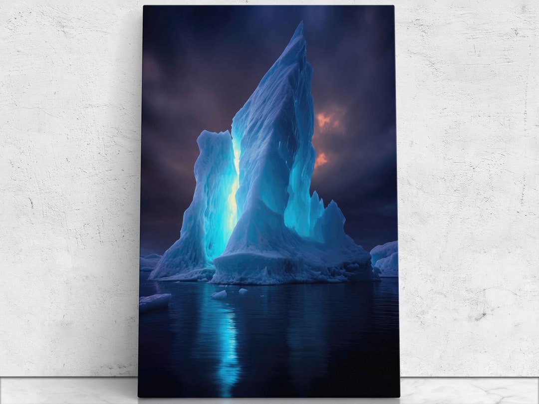 Photorealistic Iceberg Canvas Print, Framed Canvas Option, Ready to ...