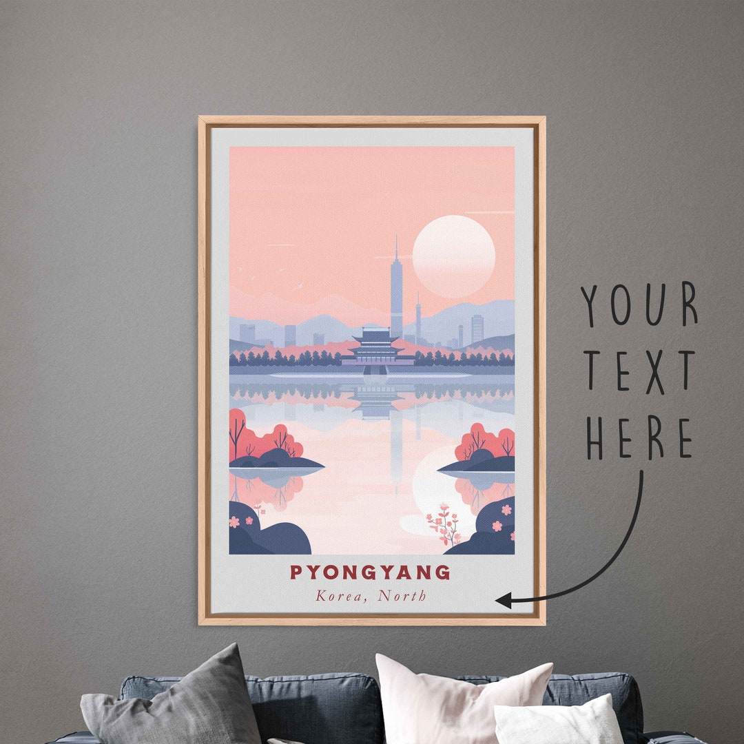 Pyongyang Korea, North Acrylic Painting Travel Art, Framed Canvas Wall ...