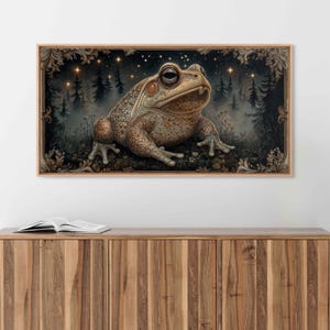 Enchanted Toad, Wall Art Canvas Print, Whimsical Digital Artwork ...