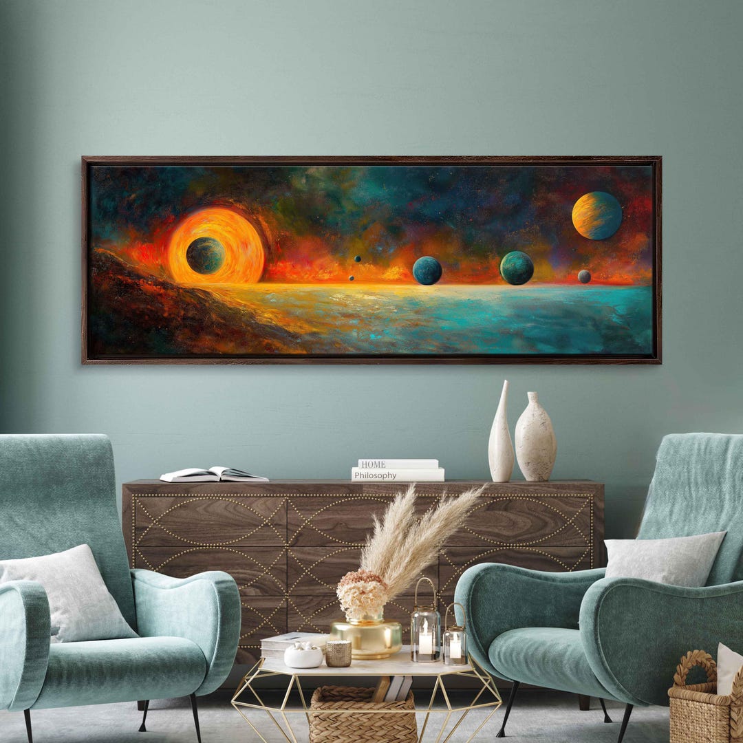 Solar System Planets in Universe Wall Art Canvas Print, Outer Space ...