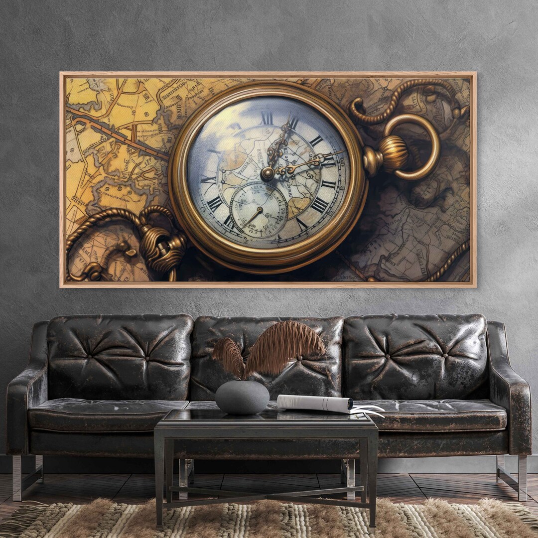 Antique Pocket Watch Vintage Canvas Wall Art Print, Classic Time Piece ...