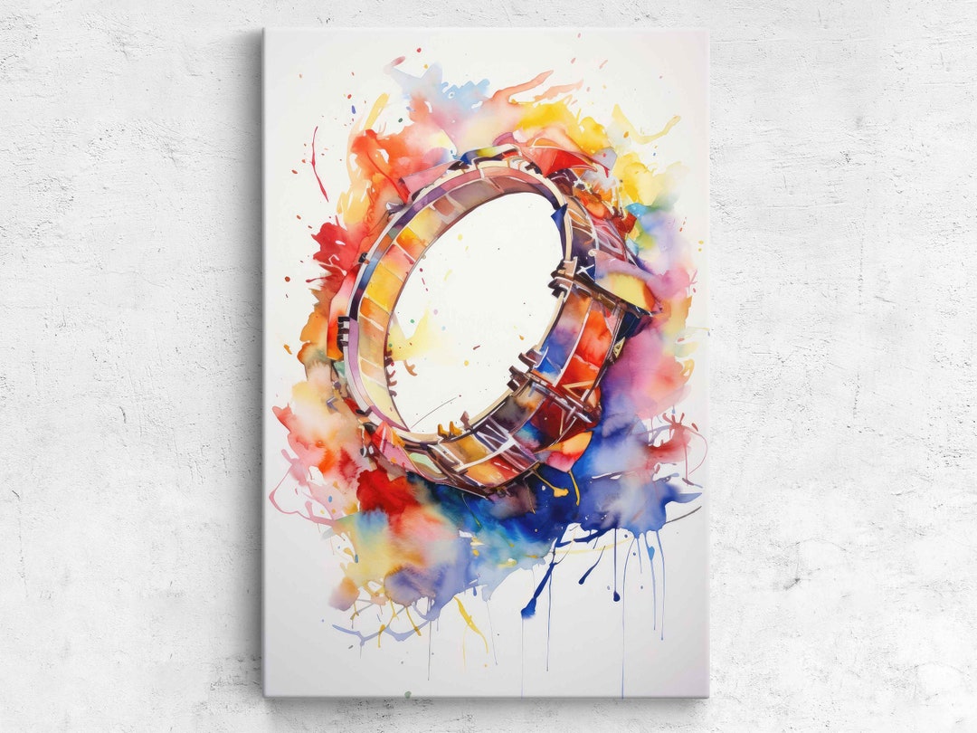 Watercolor Music Instrument Wall Art Canvas Print, Gift for Music Lover ...