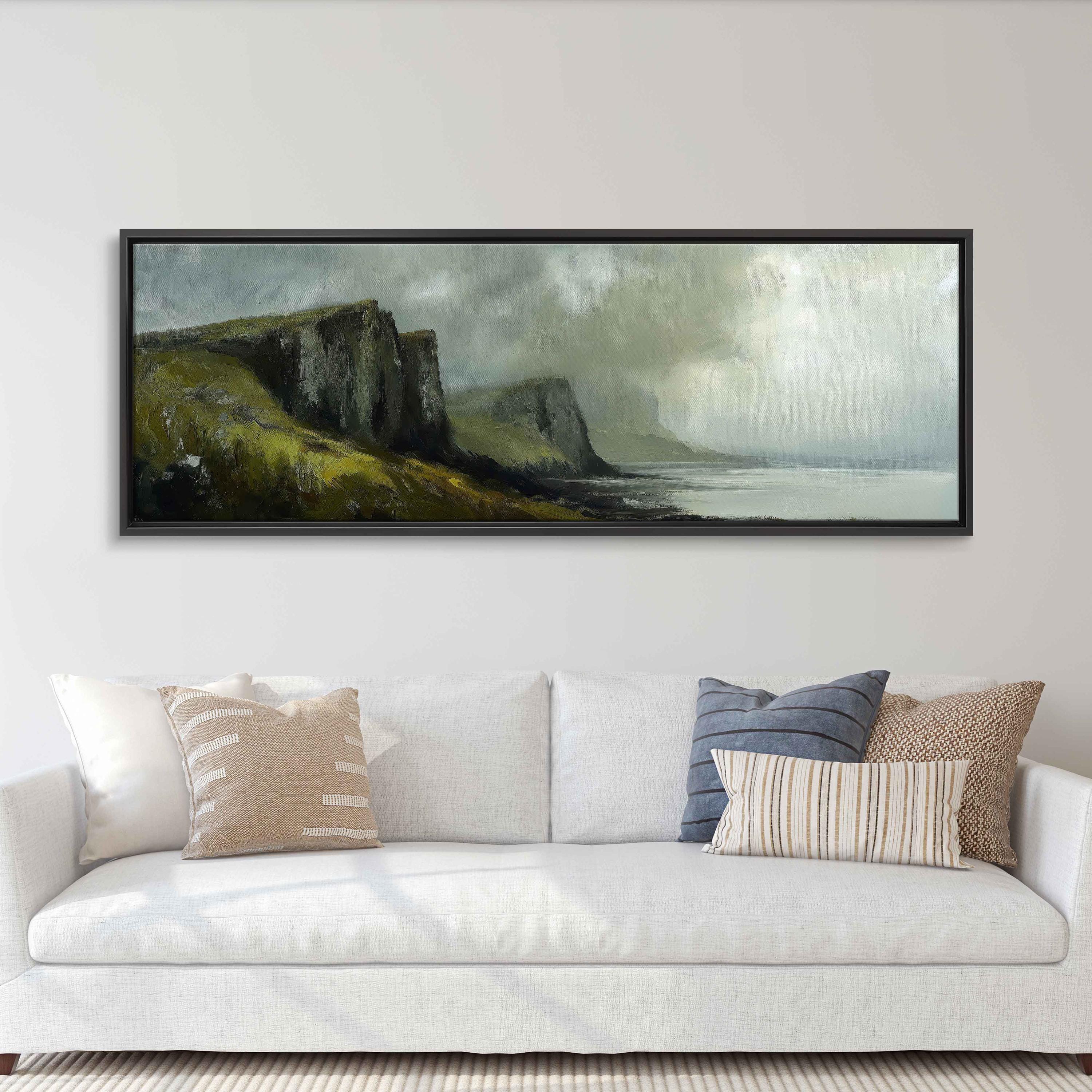 Scottish Highlands Cliffs, Wall Art Canvas Print, Moody Overcast Sky ...