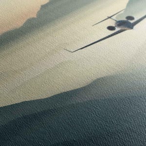 Private Jet Flying Over Mountains Photography Wall Art Canvas Print ...