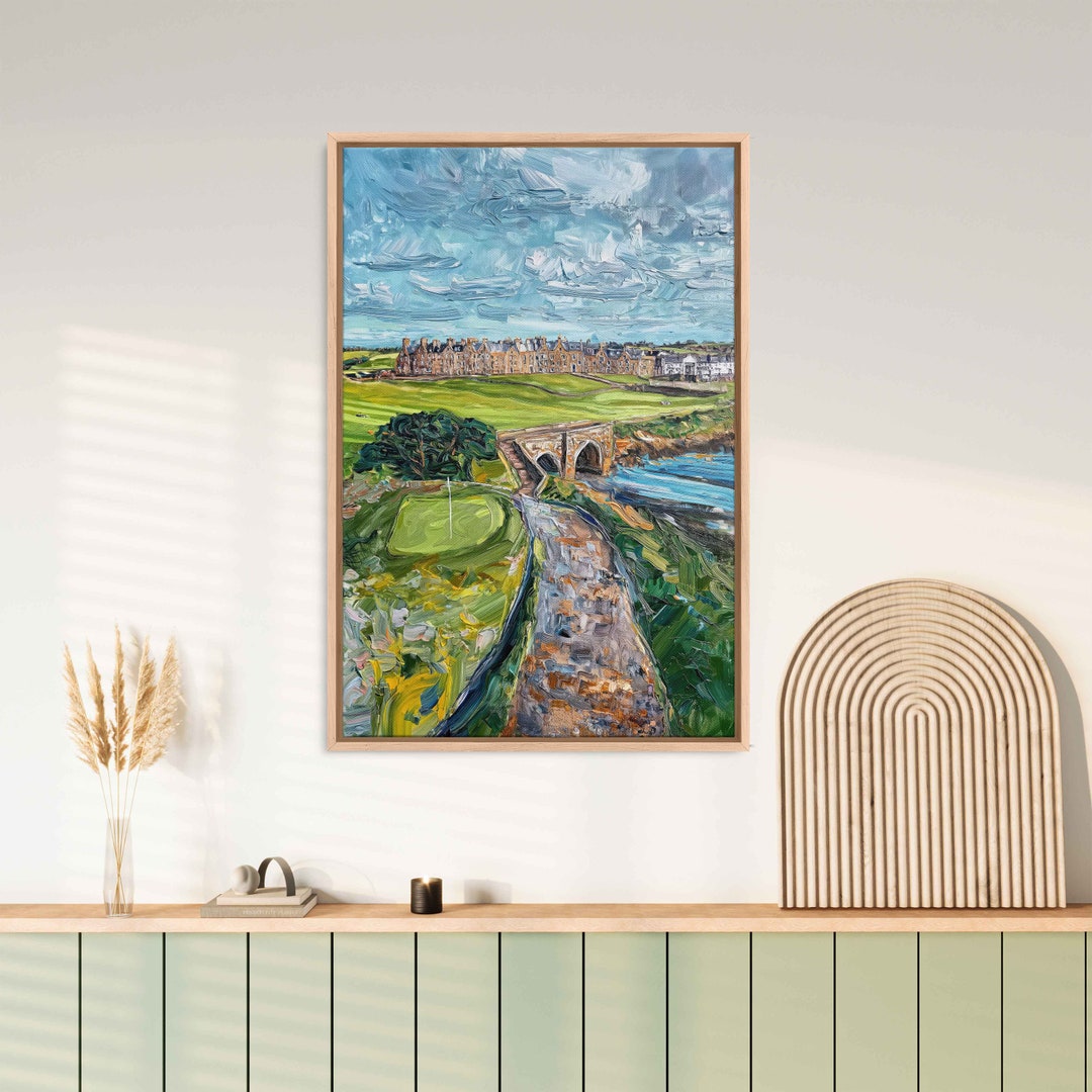 St Andrews Links Old Course Castle Clubhouse Scotland Wall Art Canvas ...