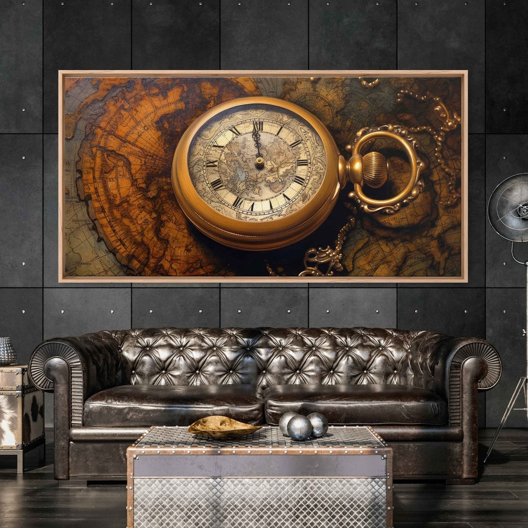 Antique Pocket Watch Vintage Canvas Wall Art Print, Classic Time Piece ...