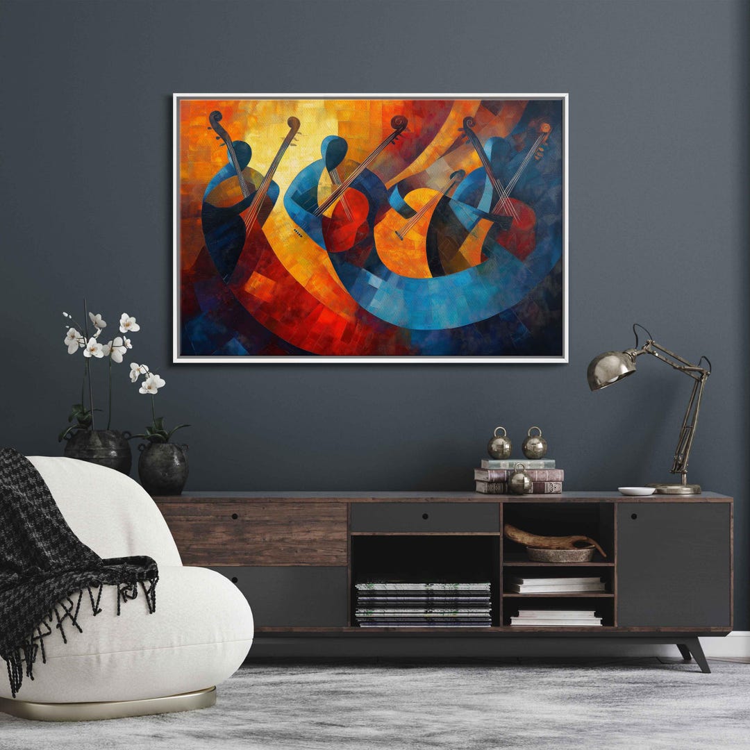Symphony Abstract Painting, Wall Art Canvas Print, Rhythmic ...