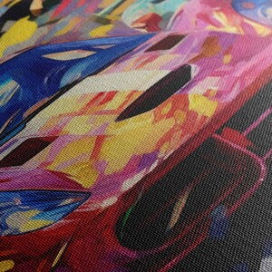 Abstract Racecars Palette Knife Painting, Framed Canvas Print, Ready to ...