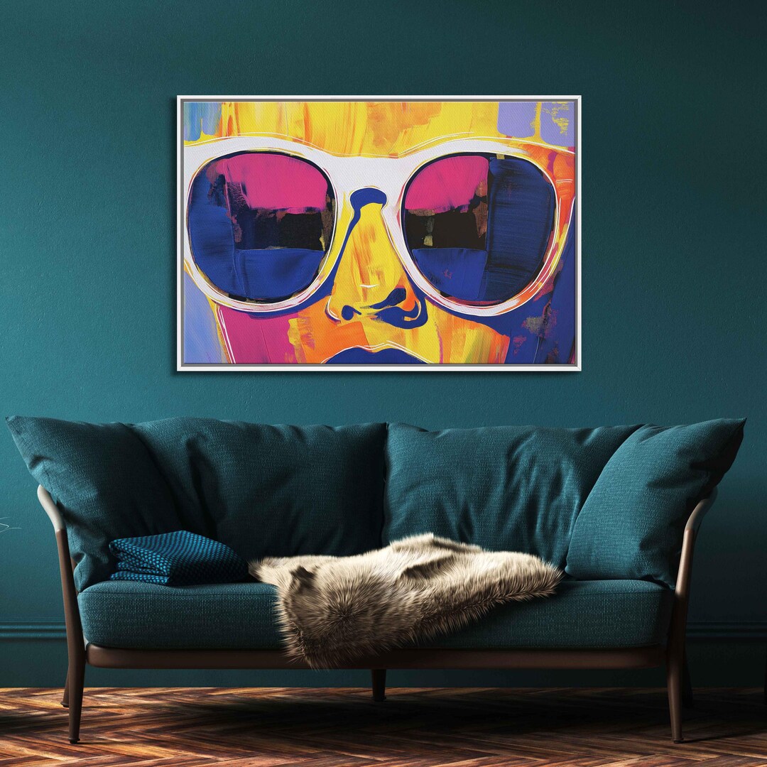 Pop Art Sunglasses Acrylic Wall Art Canvas Print, Trendy Painting ...