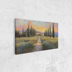 Cypress Tree Alley Landscape, Wall Art Canvas Print, Serene Italian ...