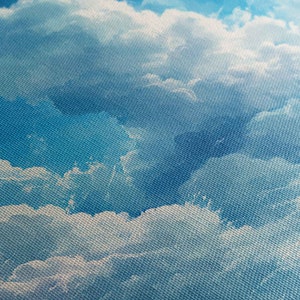 Fluffy White Clouds, Blue Sky, Canvas Wall Art Print, Ready to Hang - Etsy