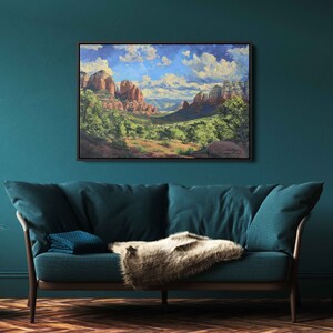 Cathedral Rock Sedona Arizona Broad Landscape Wall Art Canvas Print ...