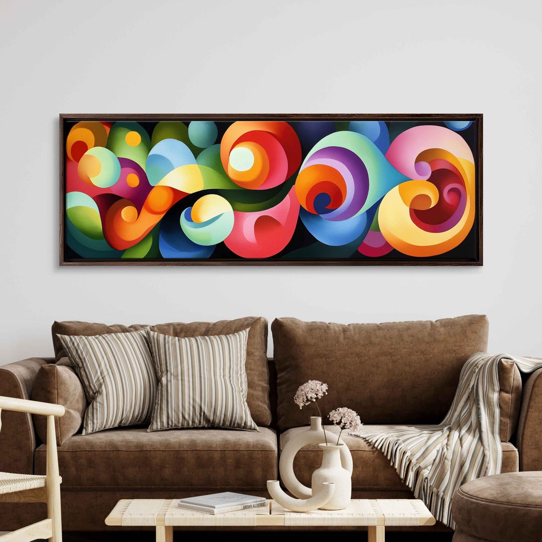 Abstract Shapes Celebrating New Year, Wall Art Canvas Print, Vibrant ...