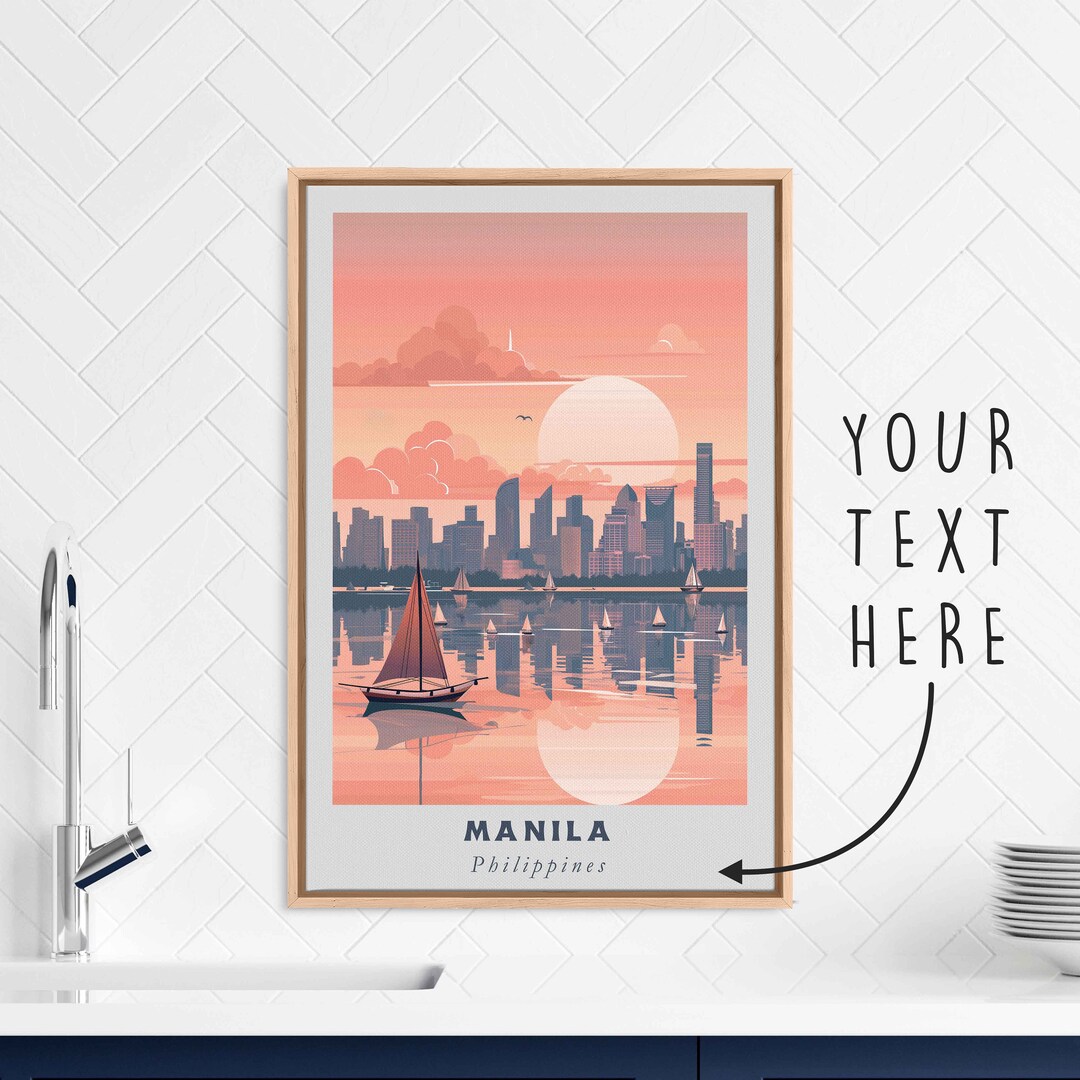 Manila Philippines Acrylic Painting Travel Art, Framed Canvas Wall Art ...