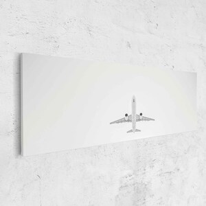 Commercial Jet in Flight Photography Wall Art Canvas Print, Minimalist ...