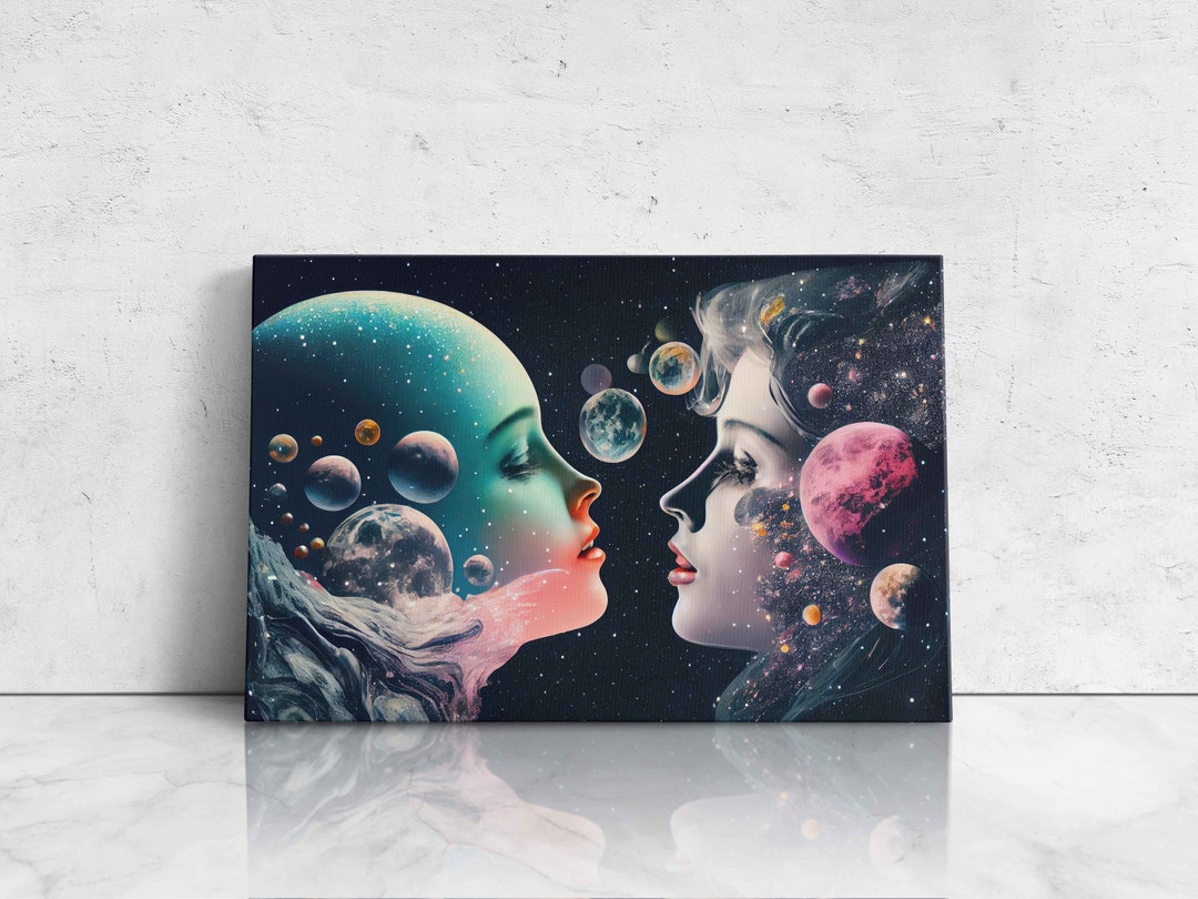 Surrealism Canvas Art | Bubblepunk Space Surrealism | Space Canvas Art ...