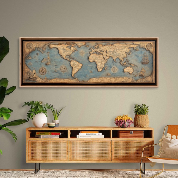 Antique Wall Map - Etsy