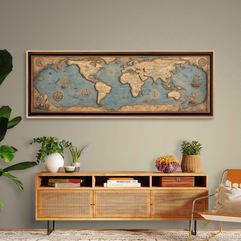 Antique Wall Map - Etsy