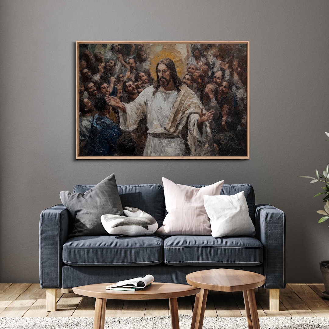 Jesus Christ Addressing a Multitude, Wall Art Canvas Print, Dynamic ...