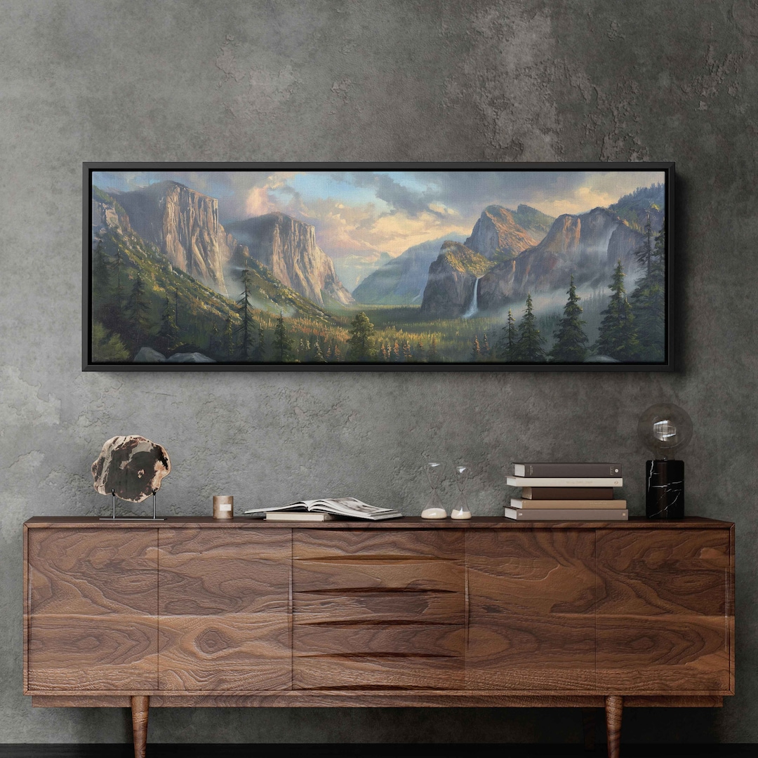 Yosemite National Park Panoramic Wall Art Canvas Print, Breathtaking ...