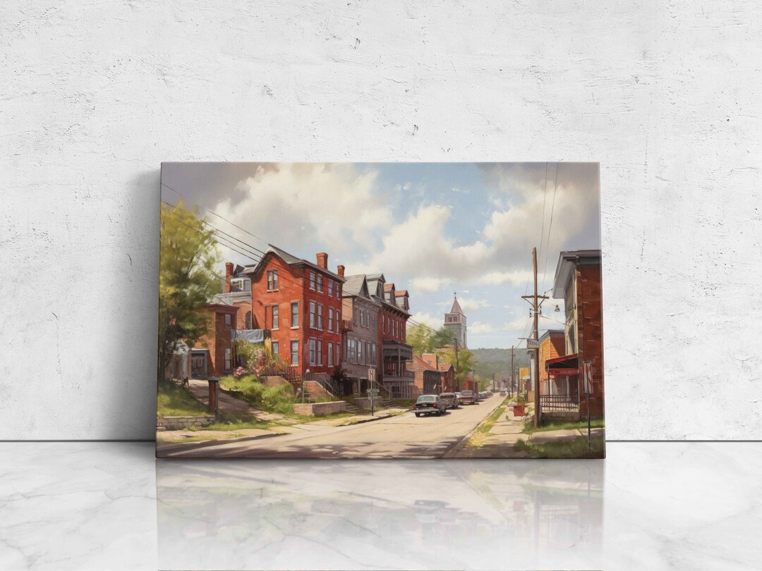 Strasburg Pennsylvania Modern Oil Painting, Digital Print on Canvas ...