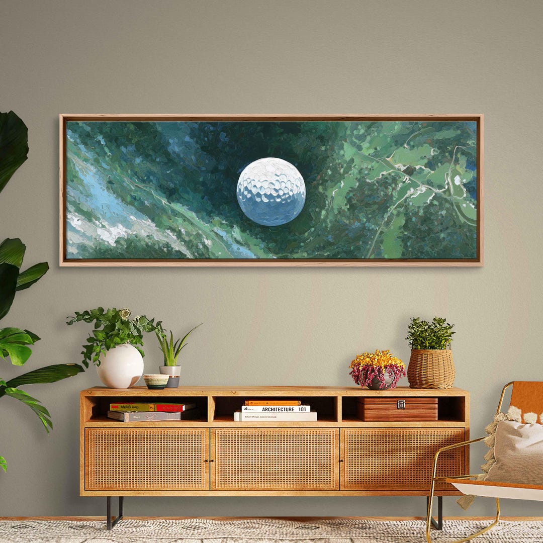 Aerial Perspective Golf Ball, Wall Art Canvas Print, Imaginative ...