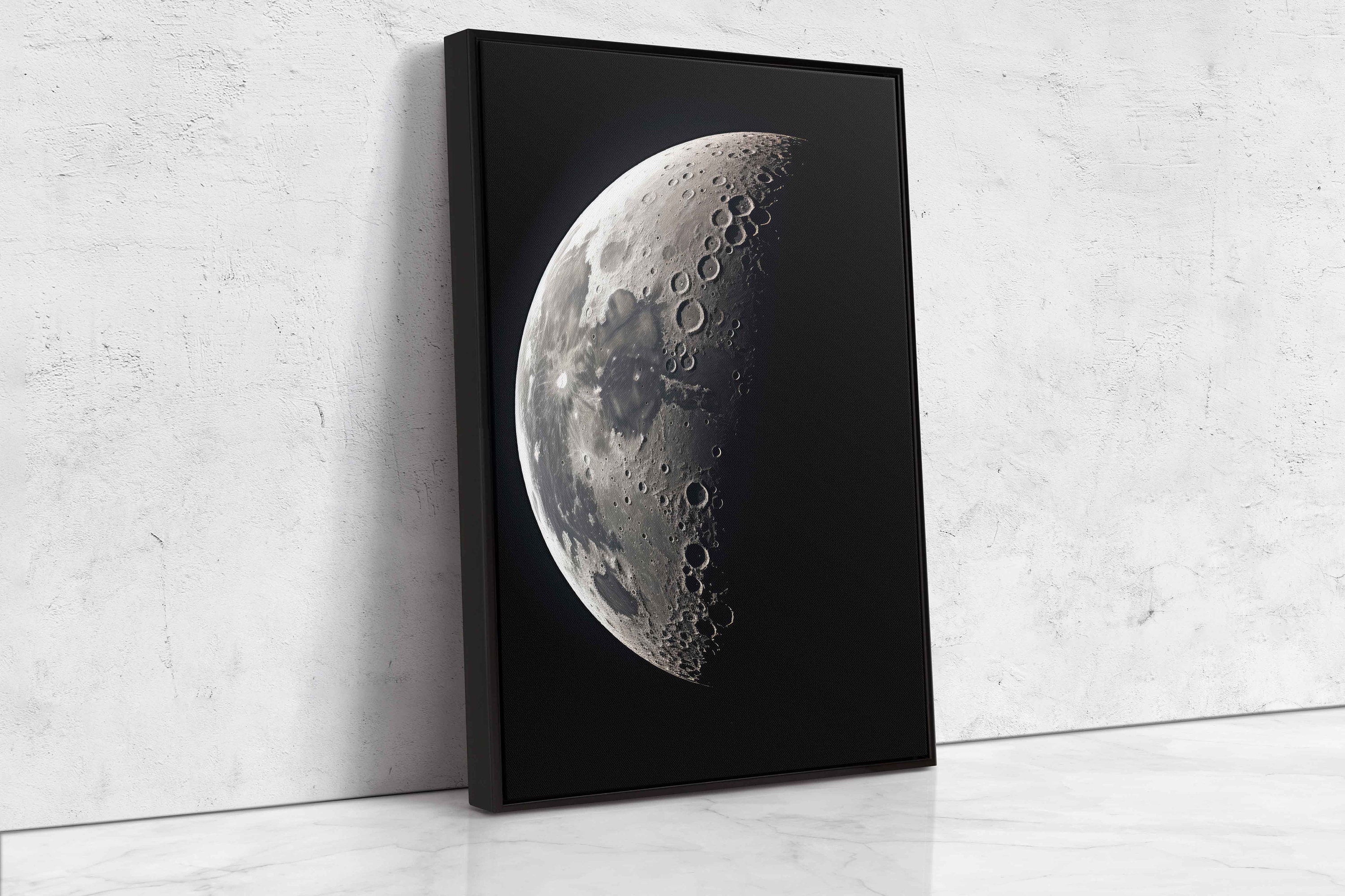 Both Sides of the Moon Wall Art Canvas Print, Moon Craters of Surface ...
