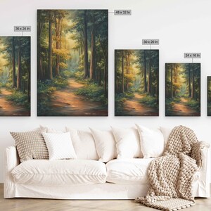 Lush Forest Path Wall Art Canvas Print, Gift for Nature Lover, Wooded ...