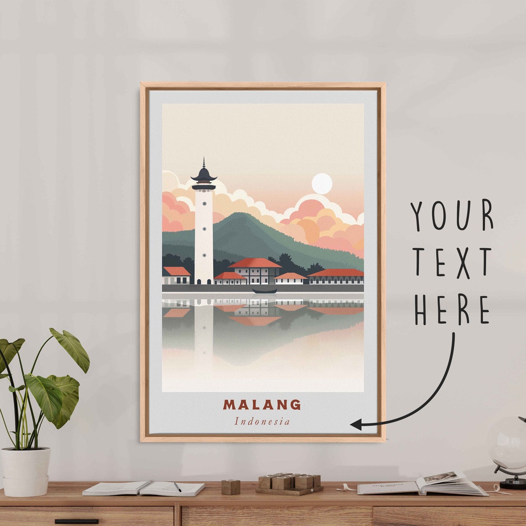 Malang Indonesia Acrylic Painting Travel Art, Framed Canvas Wall Art ...