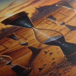 Surreal Hourglass in Desert Painting, Digital Reproduction Print on ...
