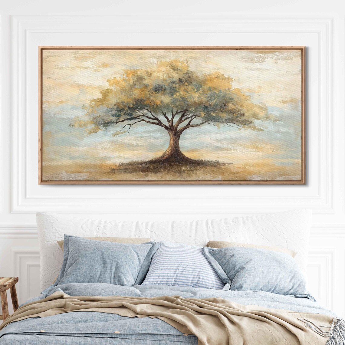 Tree of Life, Wall Art Canvas Print, Earth-toned Pastels, Dreamy Style ...
