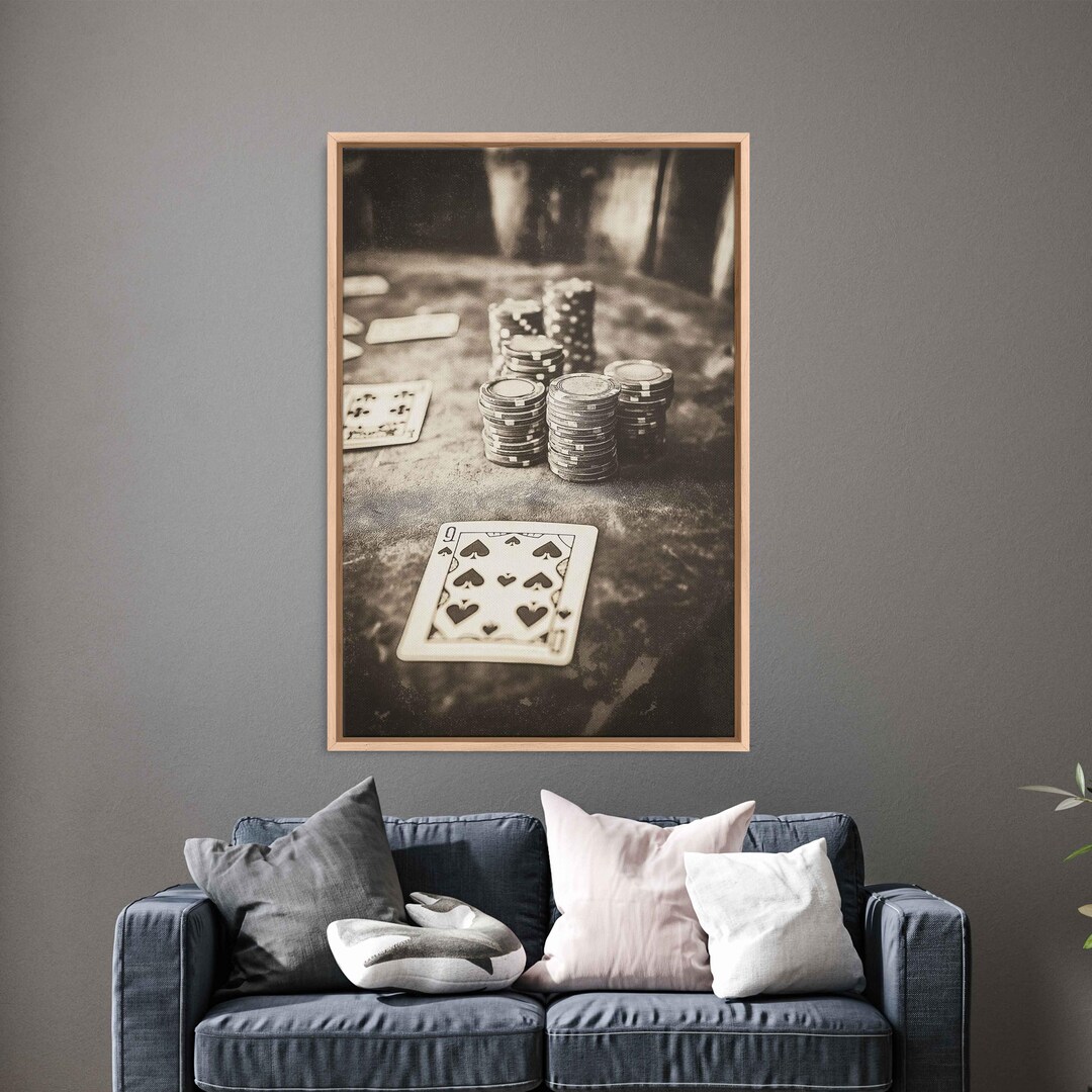 Vintage Poker Game Wall Art Canvas Print, Man Cave Decor, Gift for Him ...