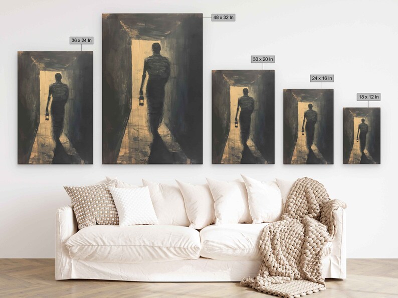 Mummy Holding Lantern Walking Through Dark Corridor Acrylic Wall Art ...