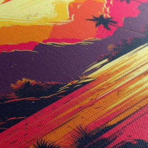 Tropical Summer Pop Art Landscape, Digital Illustration on Canvas ...