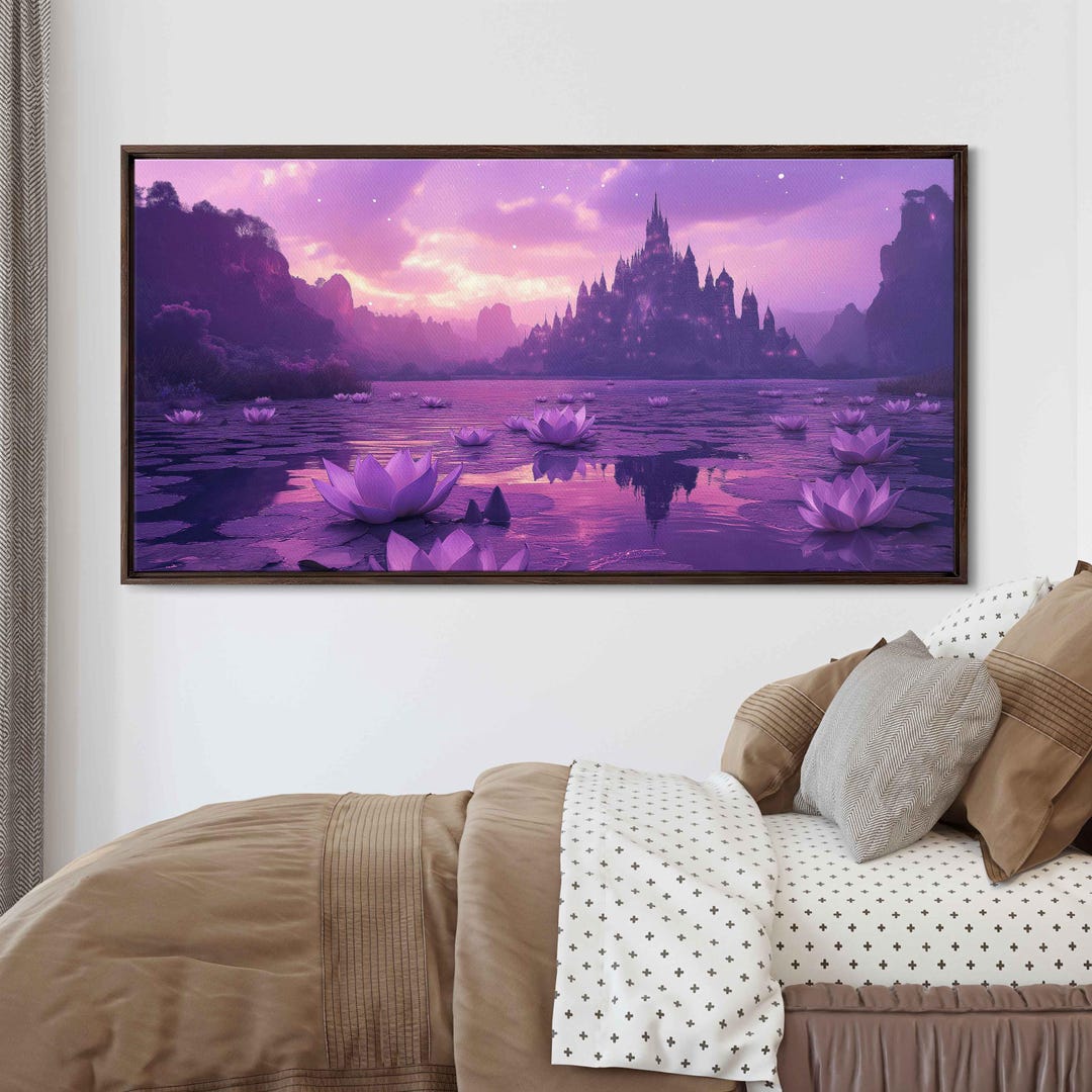 Lotus Palace at Sunrise, Wall Art Canvas Print, Mystical Fantasy ...
