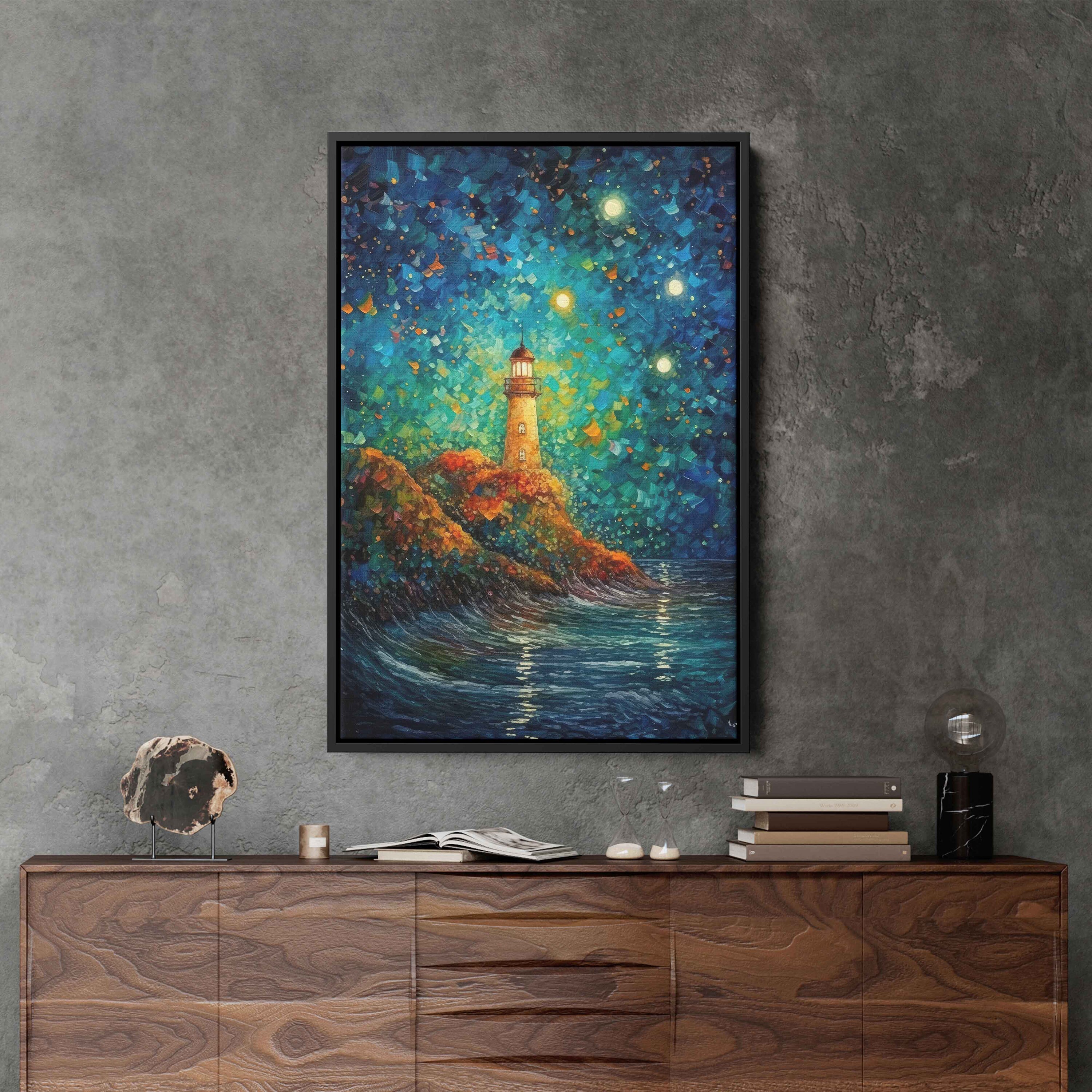 Lighthouse Paintings At Night