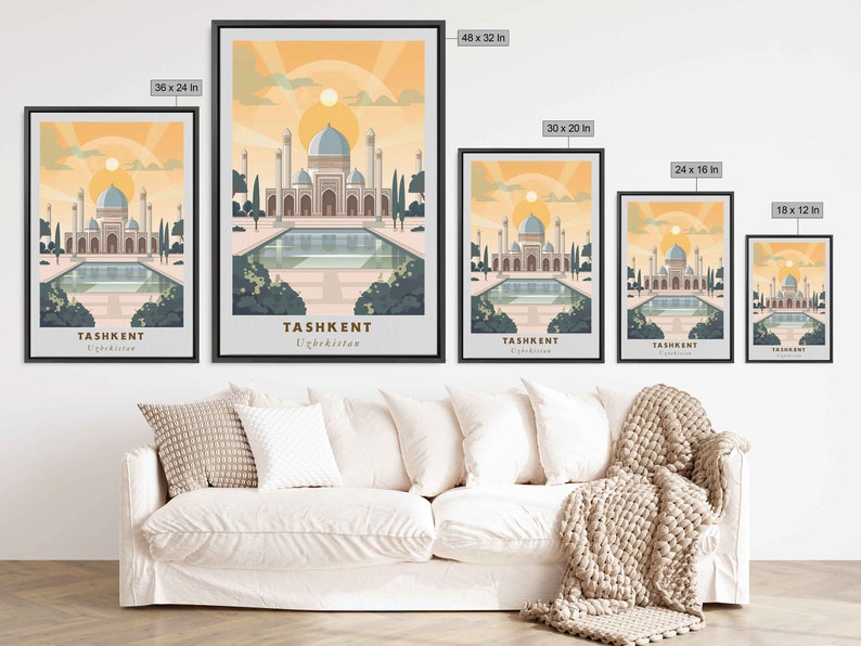 Tashkent Uzbekistan Acrylic Painting Travel Art, Framed Canvas Wall Art ...