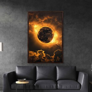 Solar Eclipse Wall Art Canvas Print, Celestial Phenomenon, Moon Sun ...