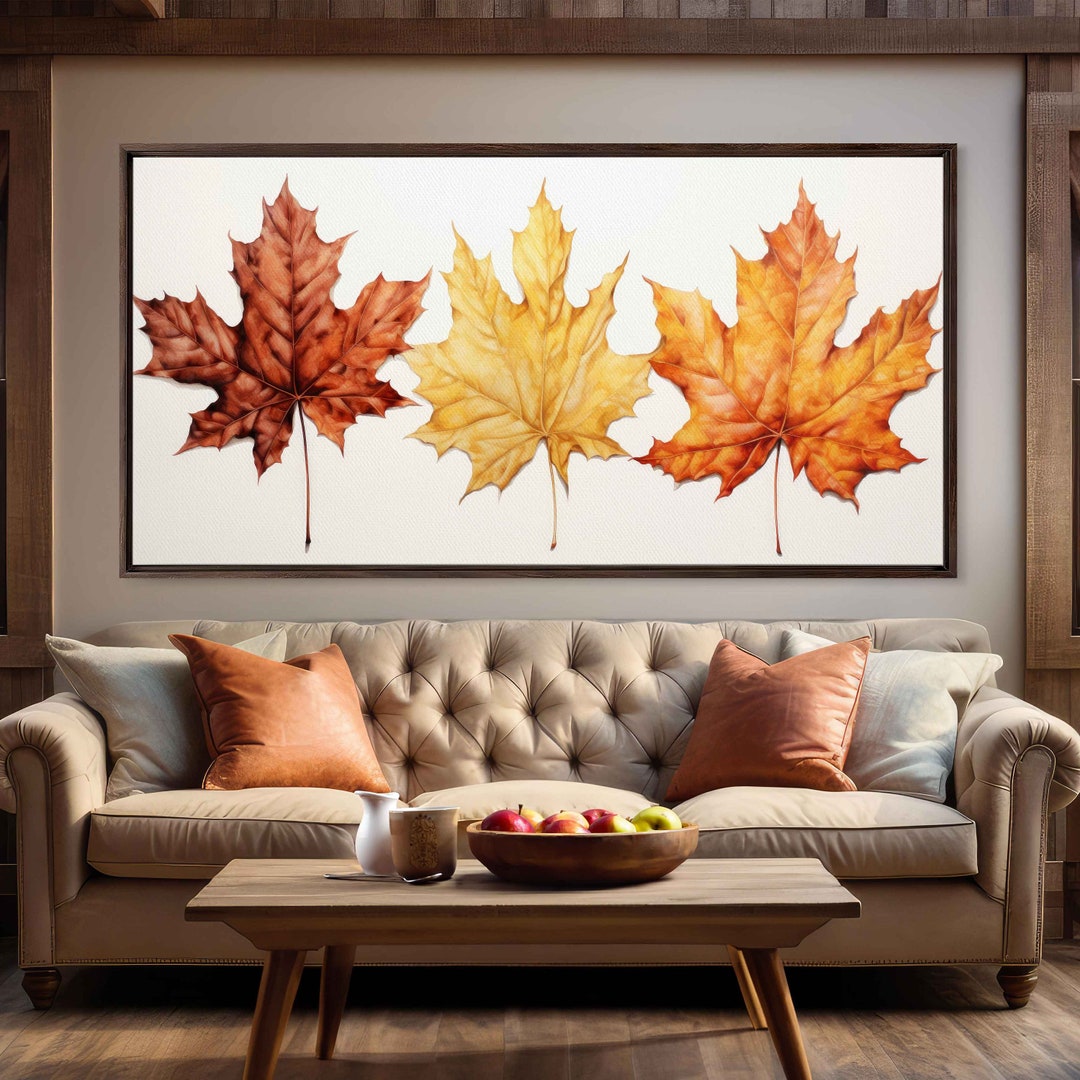 Colorful Autumn Maple Leaves Wall Art Canvas Print, Fall Nature Lover ...
