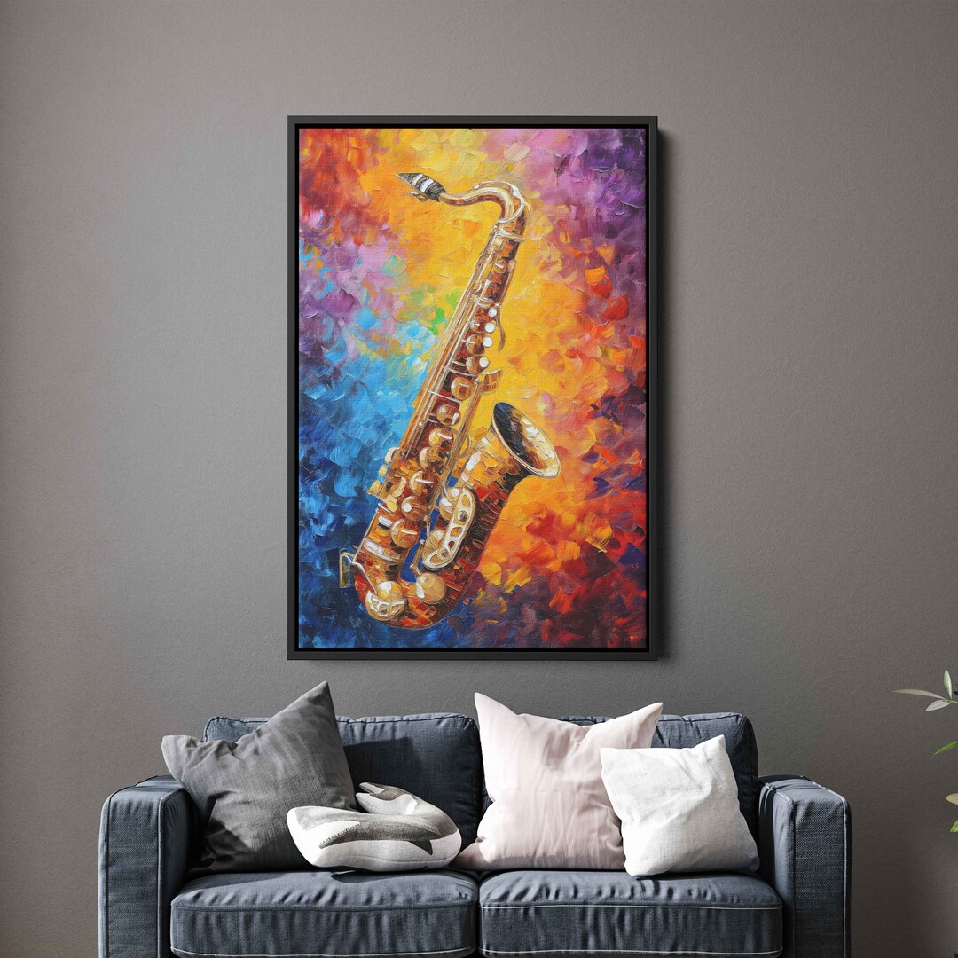 Acrylic Saxophone Wall Art Canvas Print, Gift for Music Lover, Splash ...