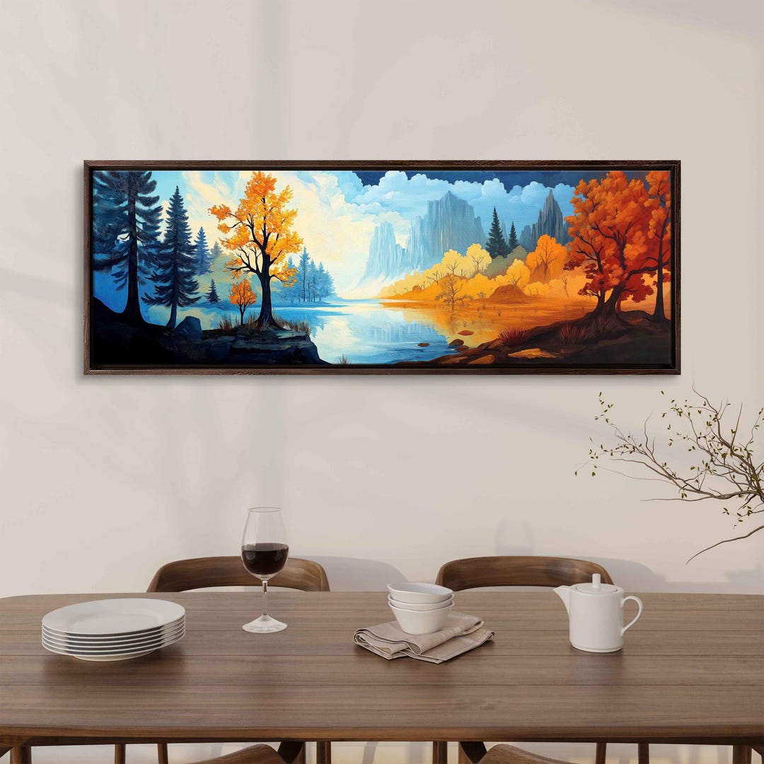 Changing Seasons in Native American Landscape, Wall Art Canvas Print ...