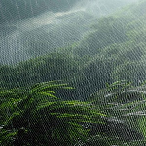 Heavy Rainfall Over Rainforest Wall Art Canvas Print, Lush Jungle ...