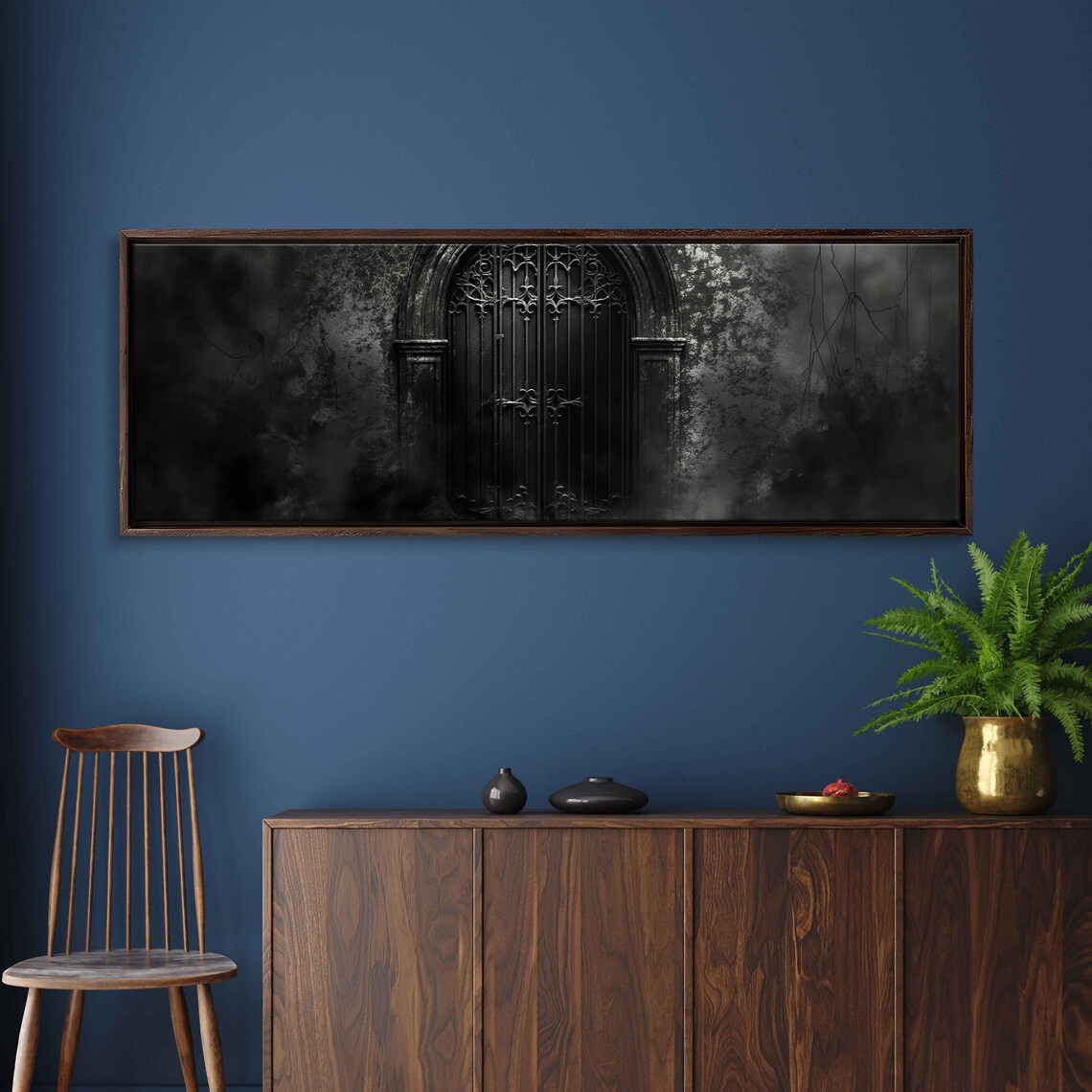 Gothic Crypt Door With Ornate Details Wall Art Canvas Print, Halloween ...