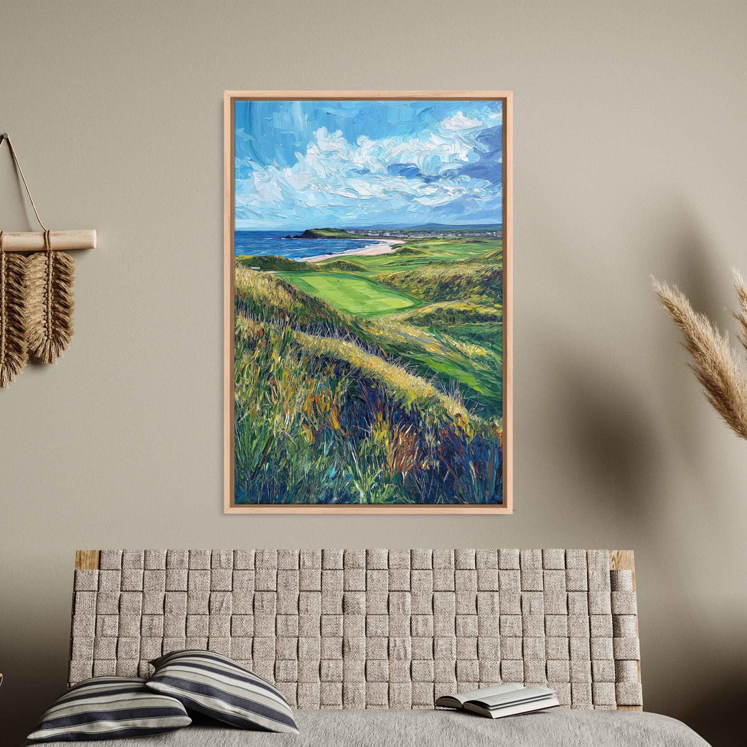 Royal Portrush Golf Course Acrylic Wall Art Canvas Print, Impressionist ...
