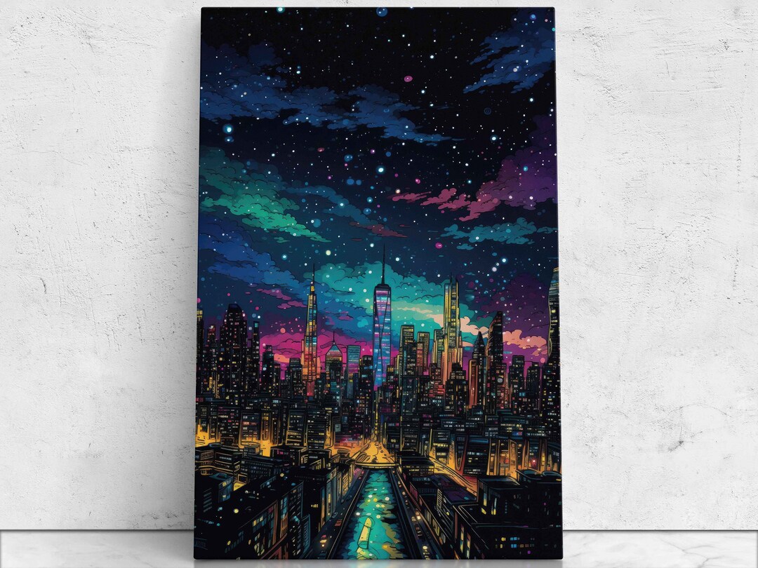 Colorful Comic Book Cityscape, Bright Vibrant Colors, Comic Book Art ...