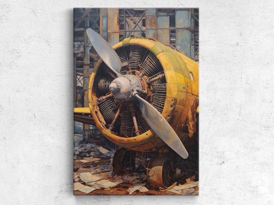 Historic Airplane Propeller, Framed Canvas Print, Office Decor, Gift ...