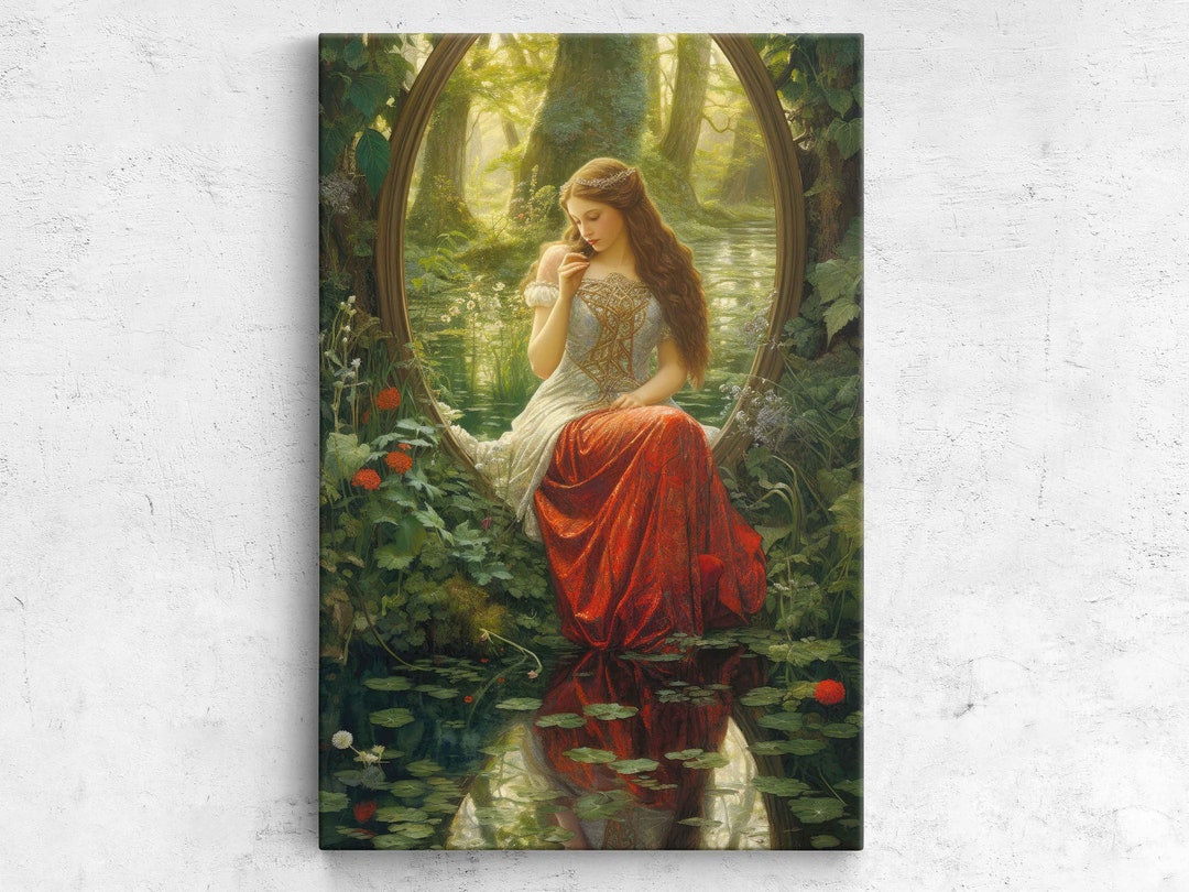 Beautiful Medieval Princess in the Forest, Framed Canvas Print, Ready ...
