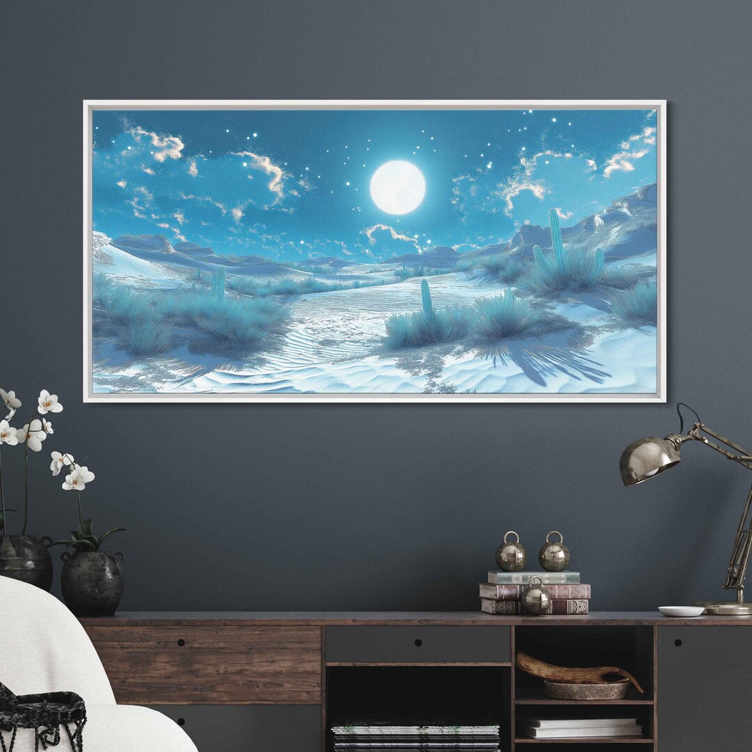 Mystical Opalescent Dunes, Wall Art Canvas Print, Shimmering Sand and ...